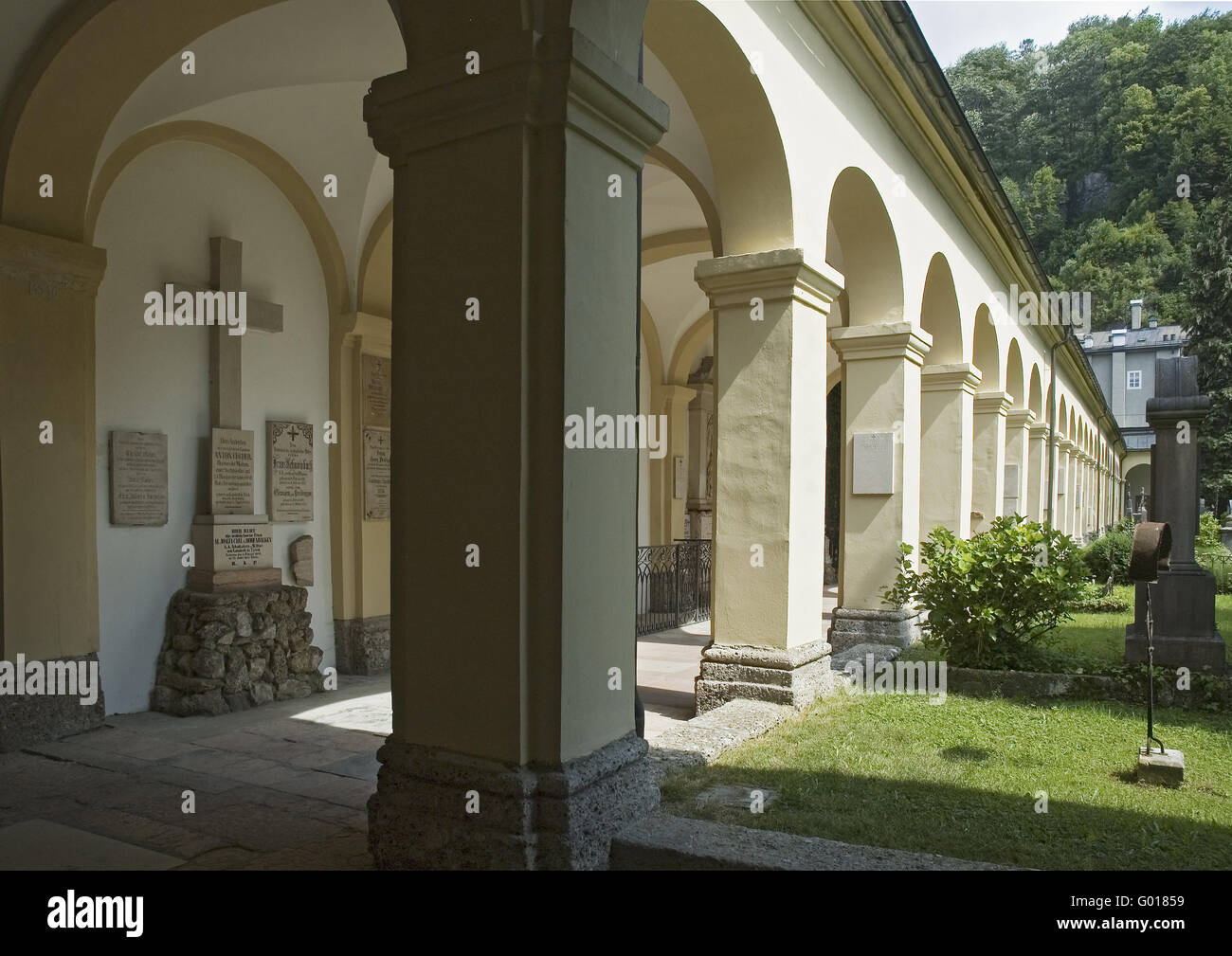 Arcades on the St Sebastian cemetery Stock Photo - Alamy