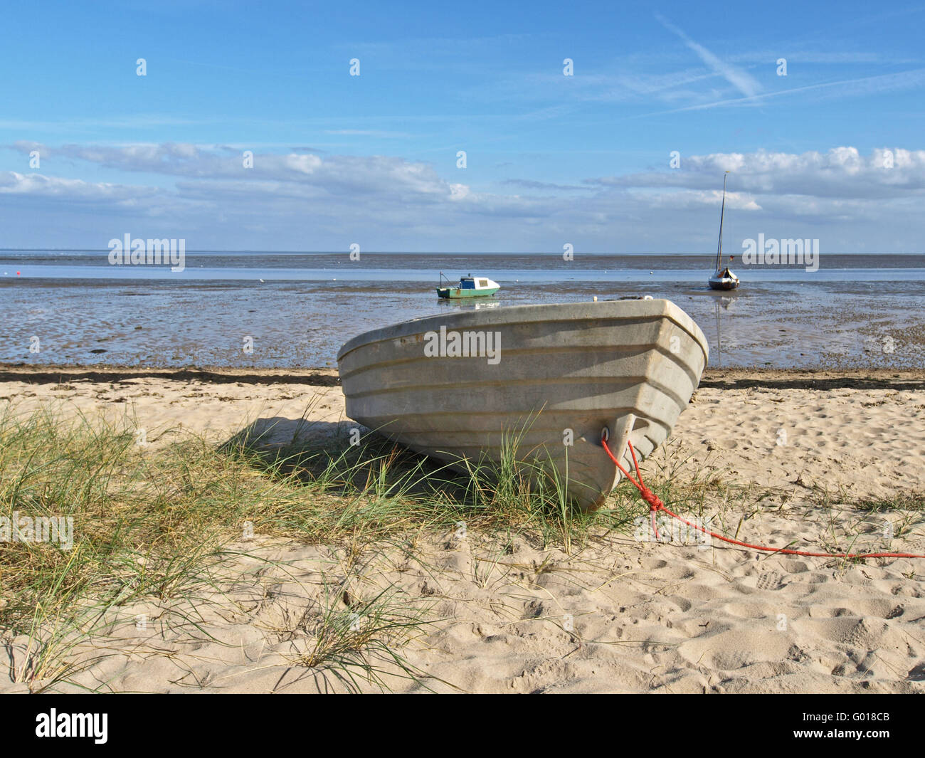 White Barge at Beach, Germany Stock Photo - Alamy