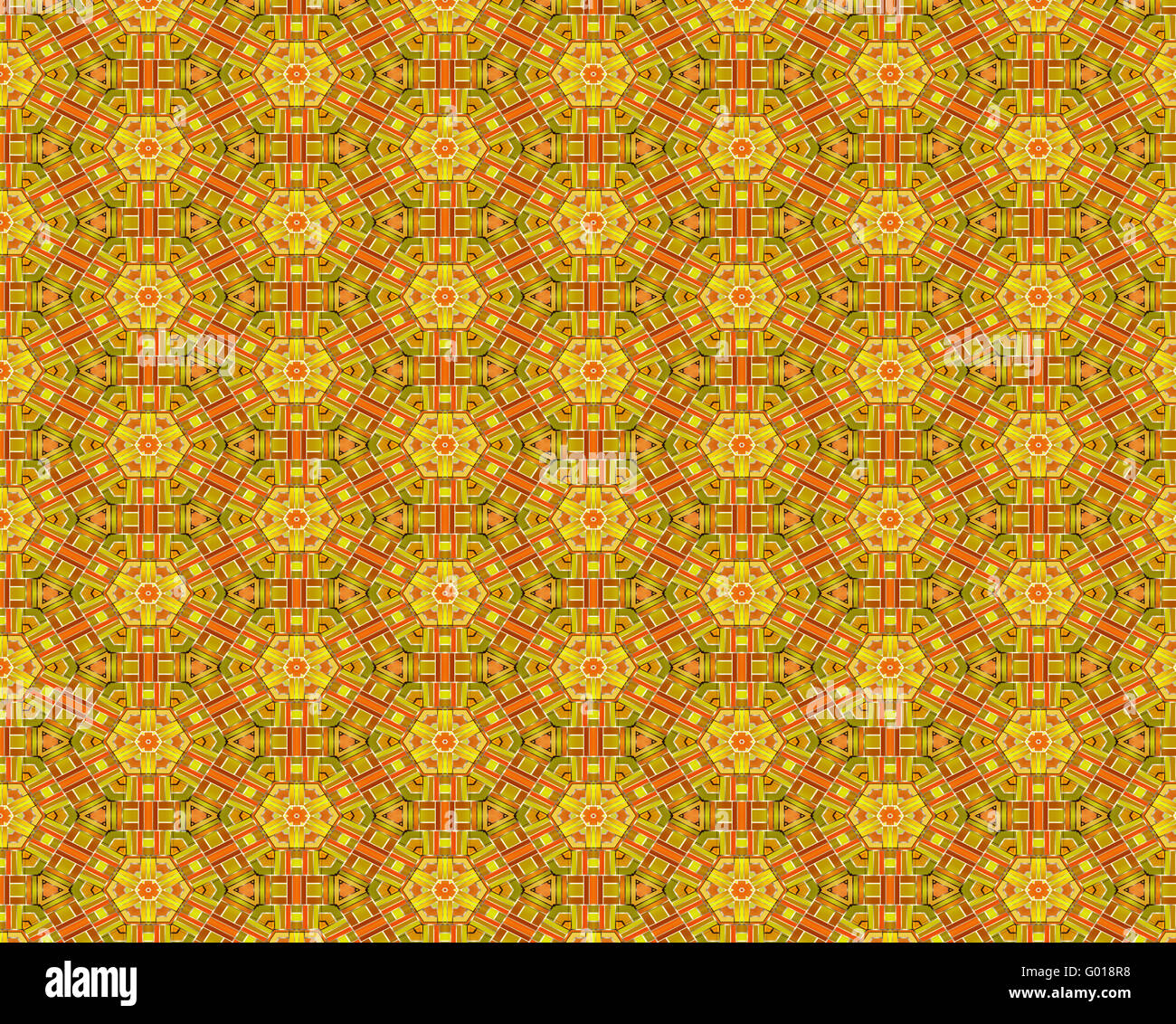 retro pattern with abstract orange and yellow tiles Stock Photo - Alamy
