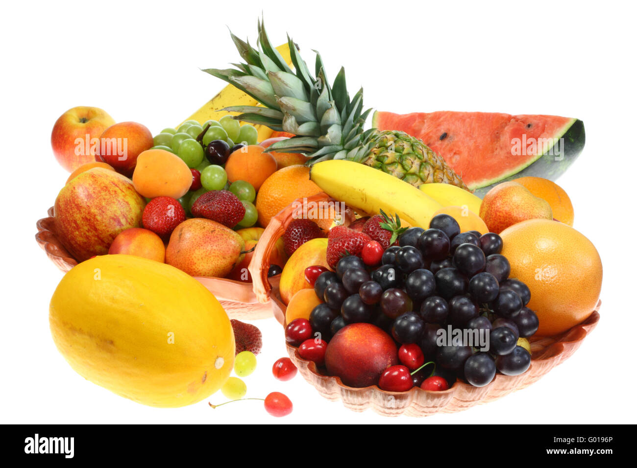 Fruits on white Stock Photo - Alamy