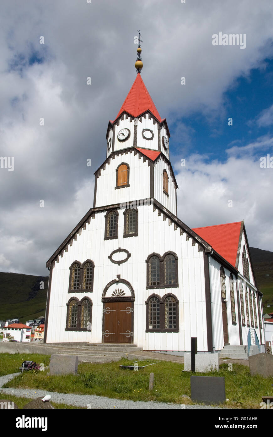Sandavagur church hi-res stock photography and images - Alamy