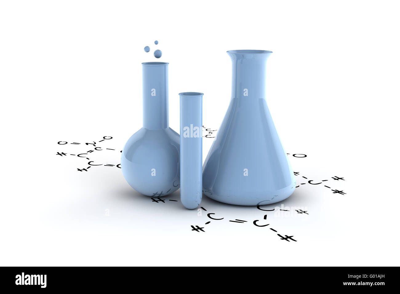 A sort of test tubes on hand written chemical formula Stock Photo - Alamy