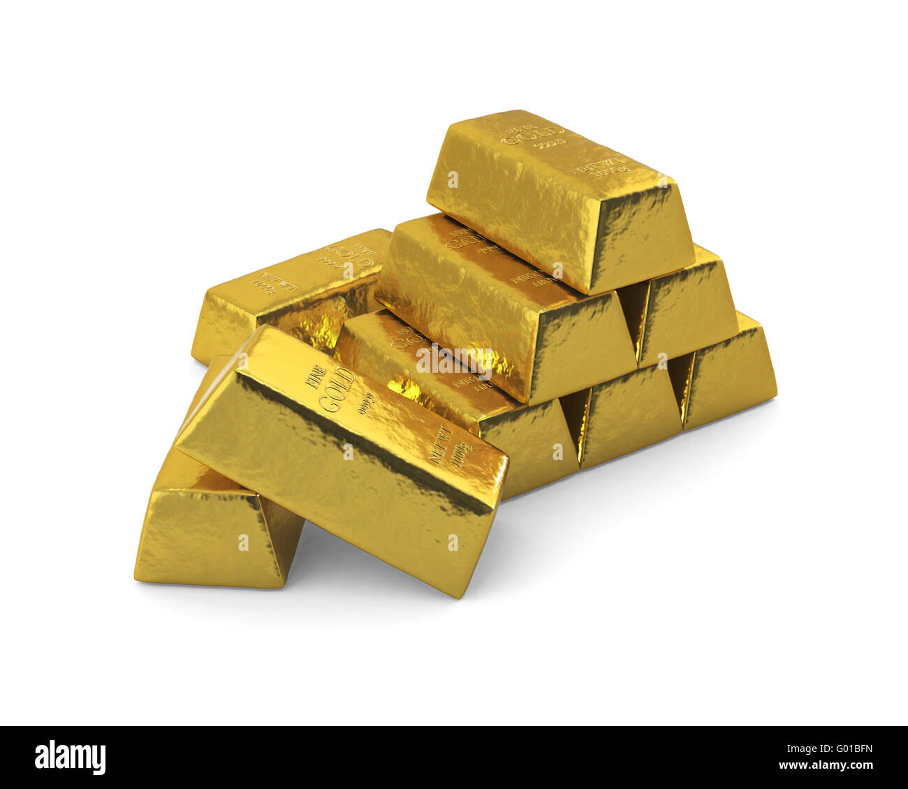Stacked Gold bars, Back Stock Photo - Alamy