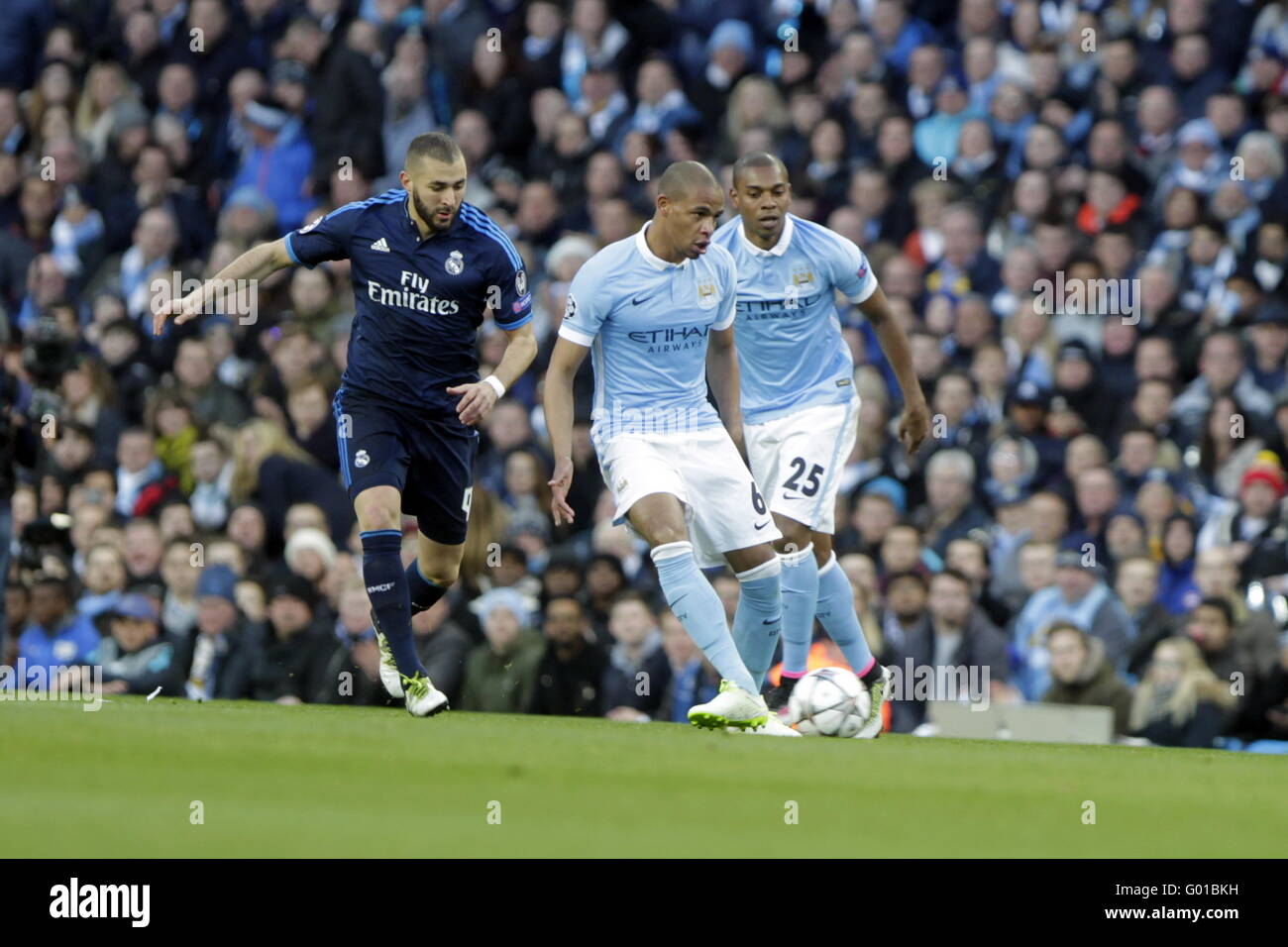 Fernando Manchester City in action during the match of Champions League ...