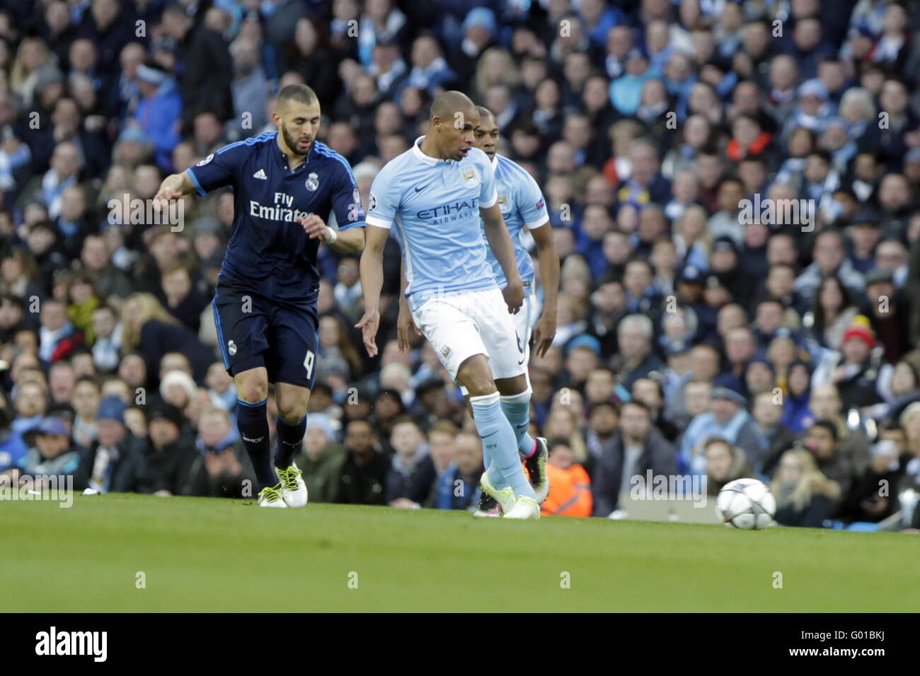 Fernando Manchester City in action during the match of Champions League ...