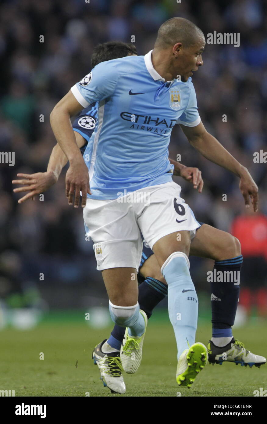 Fernando of Manchester City in action during the match of Champions ...