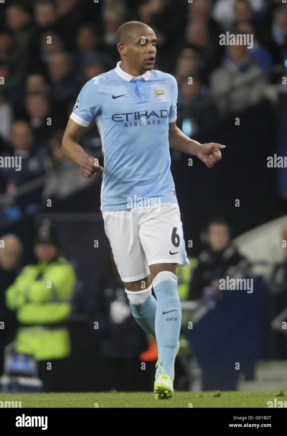 Fernando of Manchester City in action during the match of Champions ...