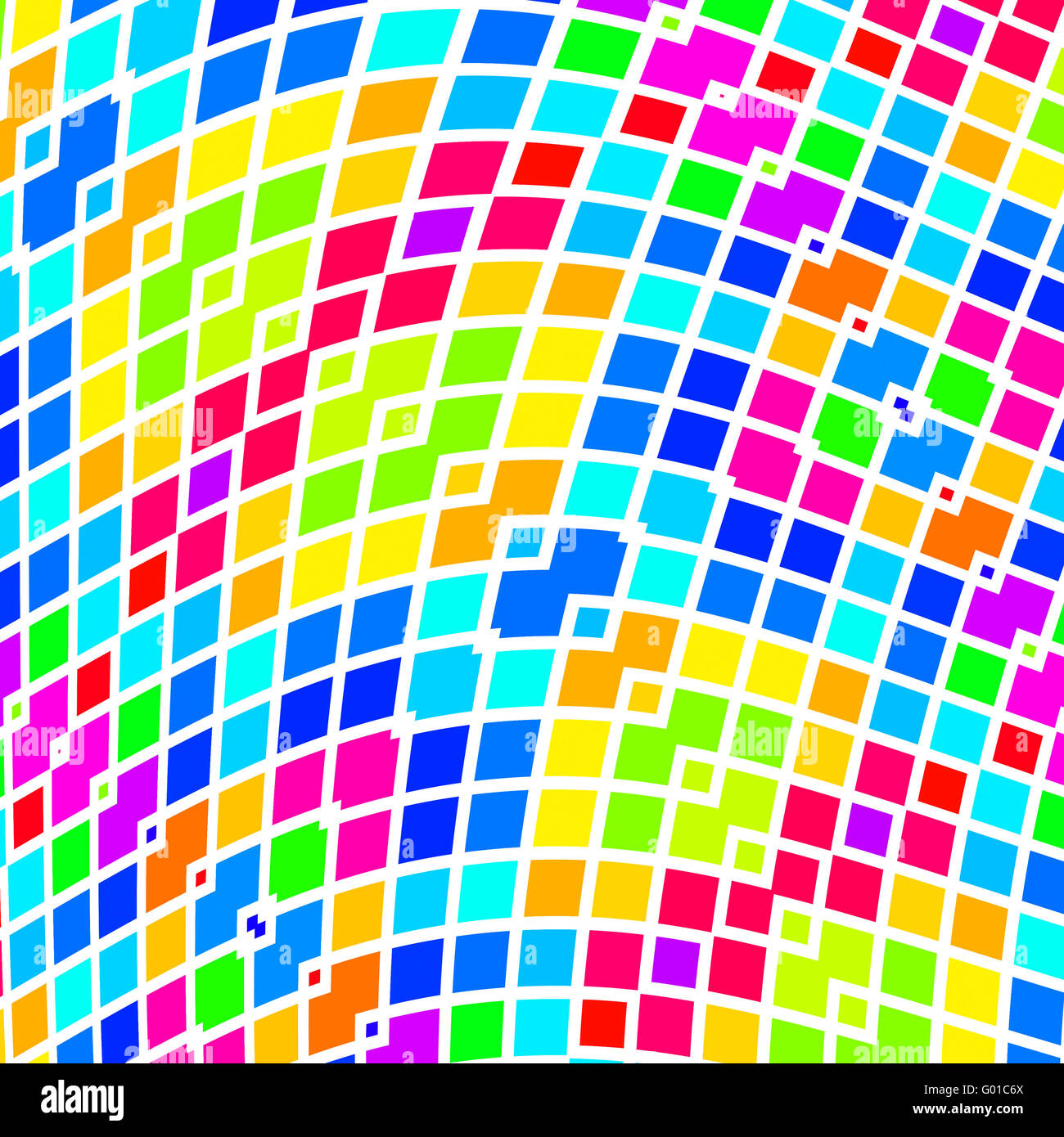 colorful texture of blocks in many bright colors with white mortar ...