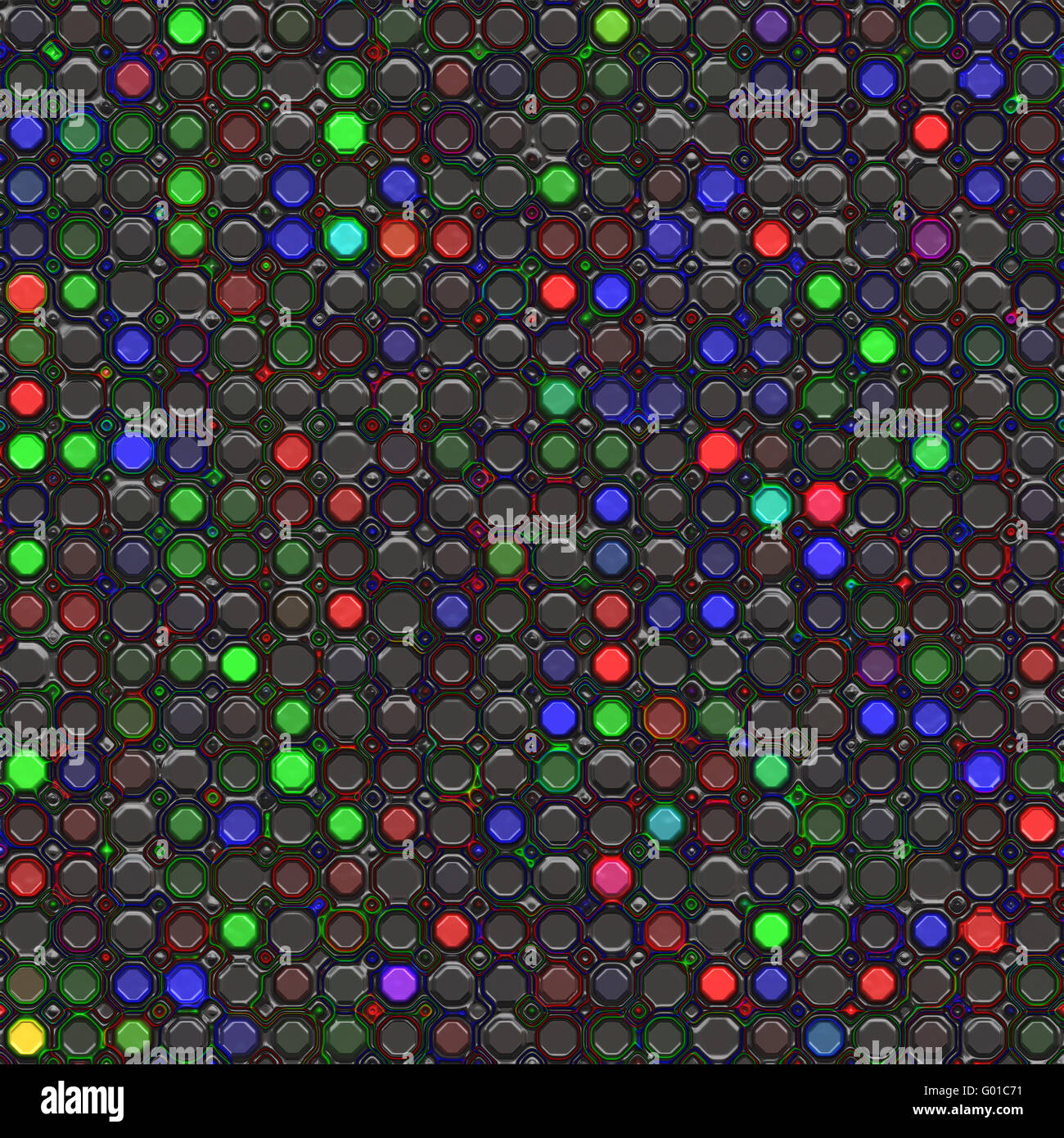 3d silicon texture of glossy black shapes with colorful spots Stock ...