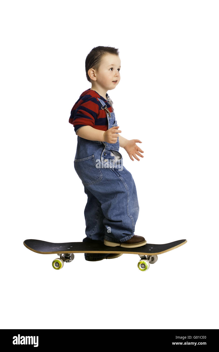 Baby riding a skateboard Stock Photo - Alamy