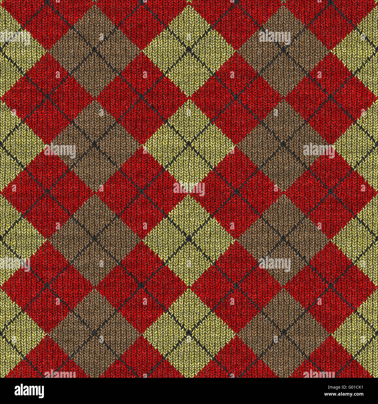 seamless texture of knitted wool gingham squares in red Stock Photo - Alamy