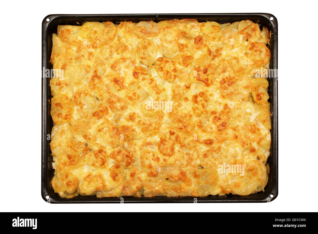 The baked meat and potato under cheese and mayonnaise Stock Photo - Alamy