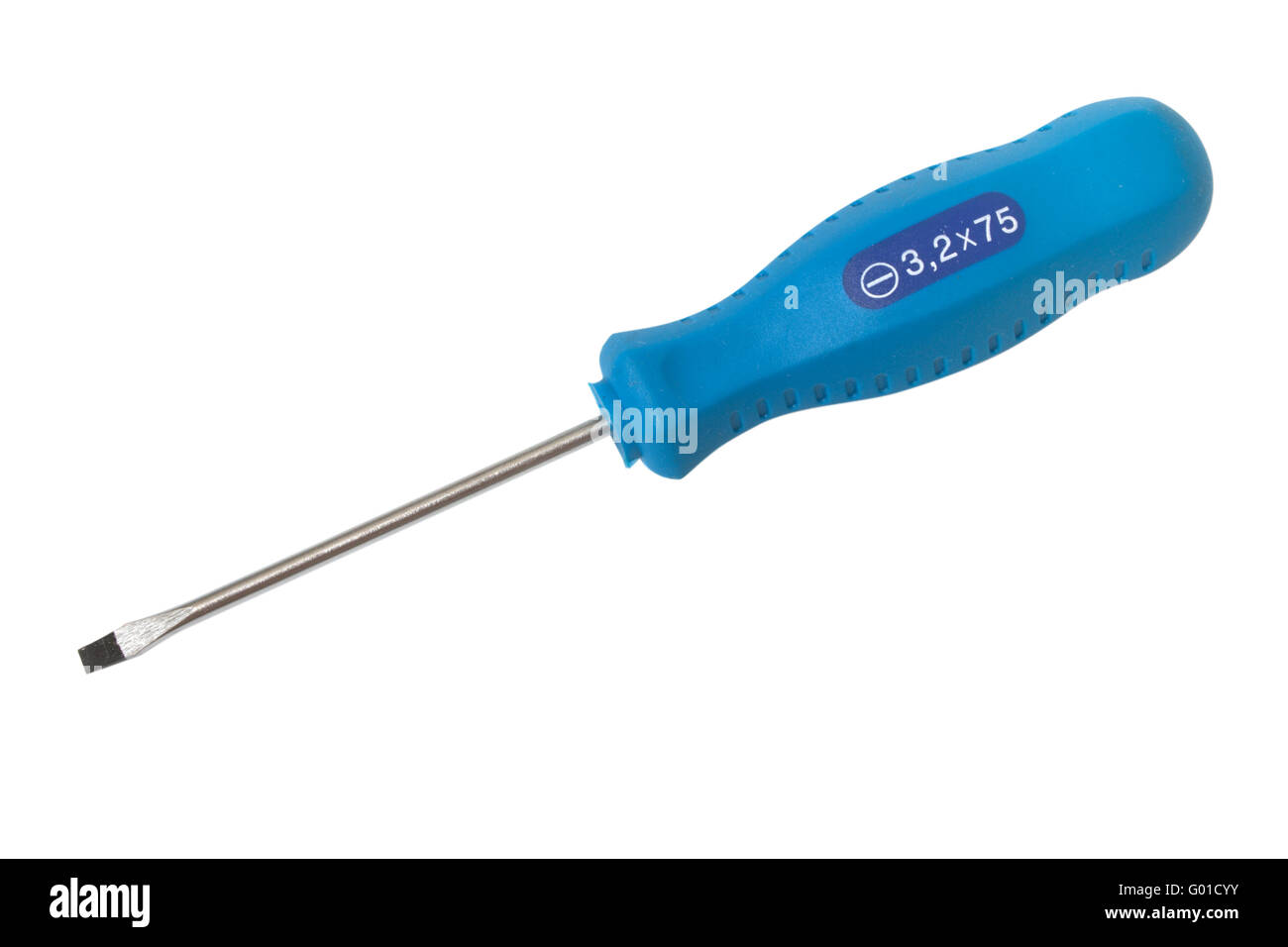 screw-driver with blue handle isolated on white background Stock Photo ...