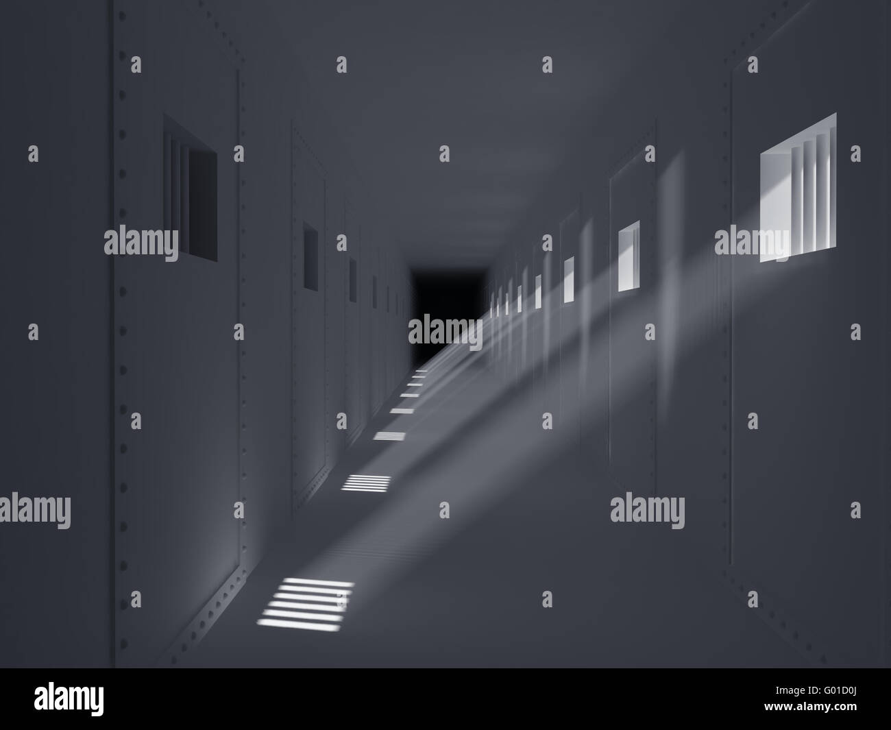 High resolution image prison. 3d illustration. Old prison. Prison cell ...