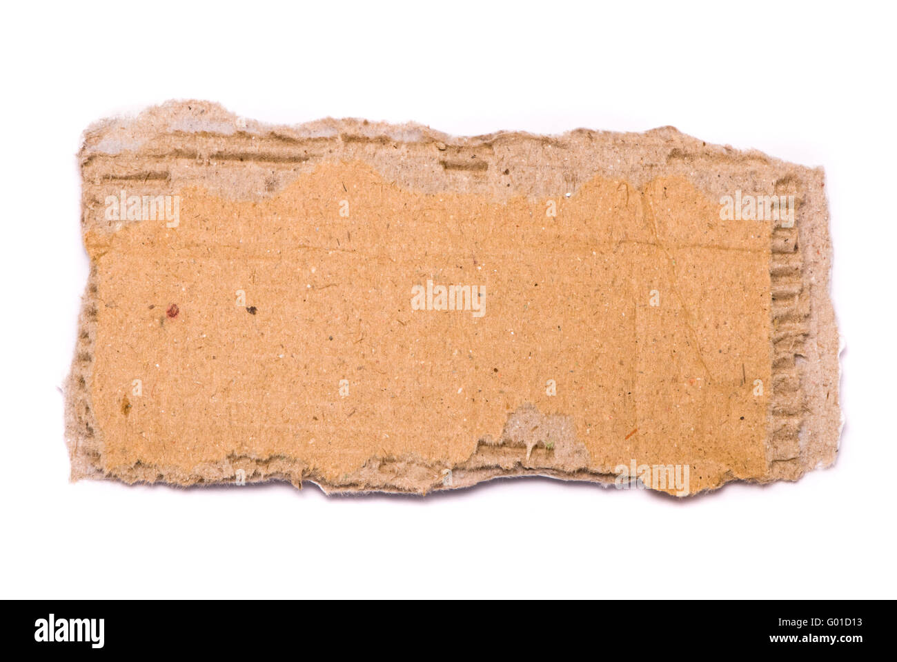 Ripped piece of cardboard on white background Stock Photo - Alamy