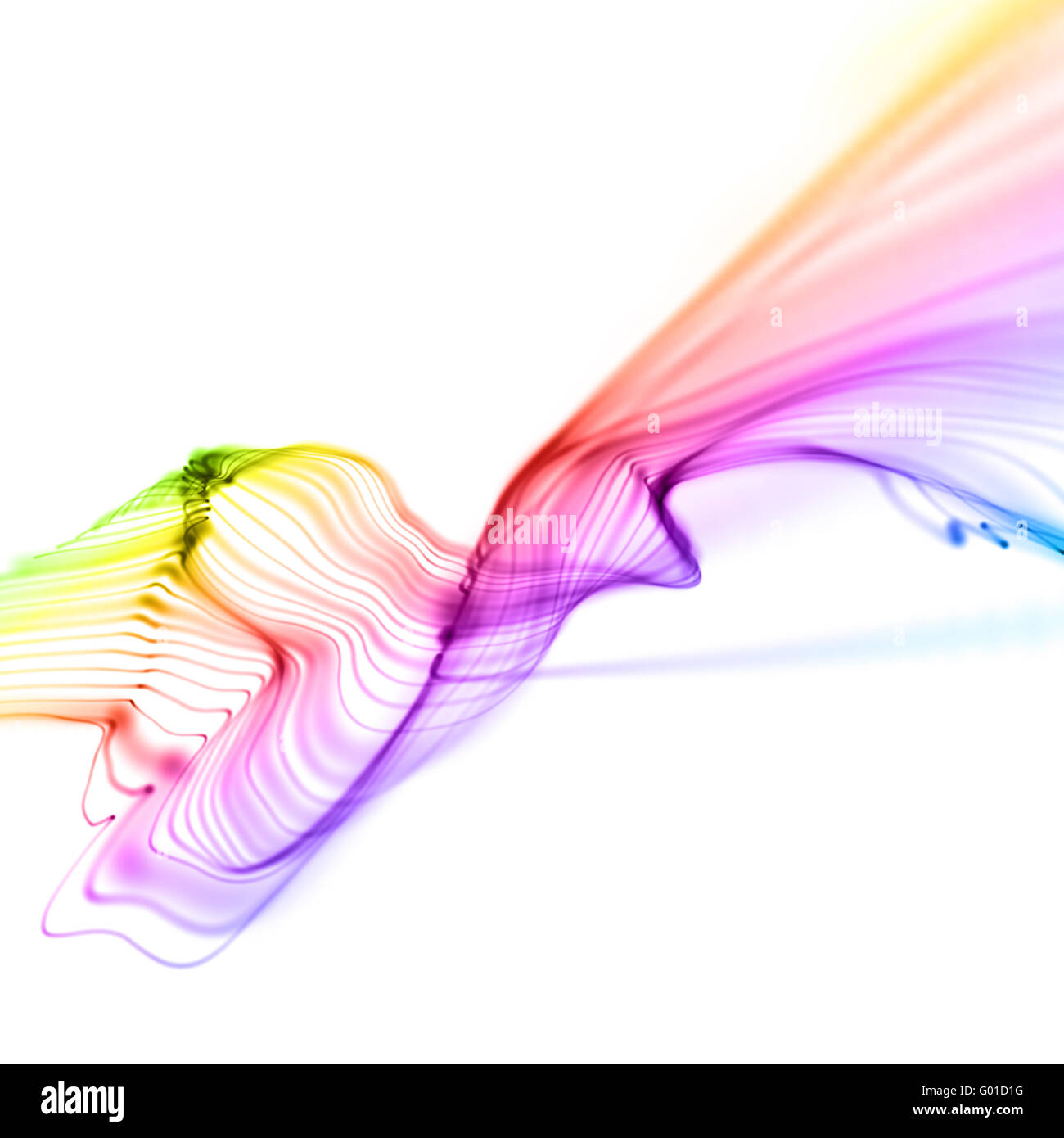 colorful smooth linear waves isolated over white b Stock Photo - Alamy