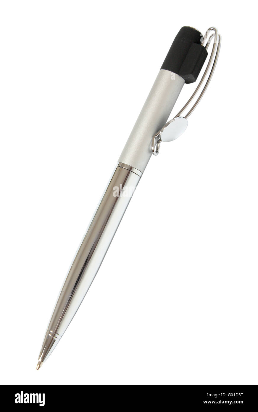 Metal pen isolated on white with clipping path Stock Photo - Alamy
