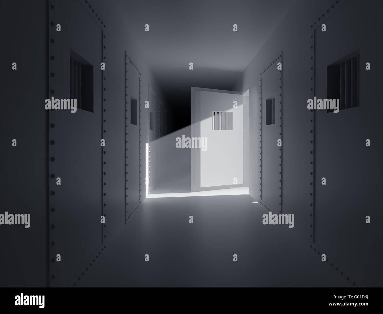 High resolution image prison. 3d illustration. Old prison. Prison cell ...