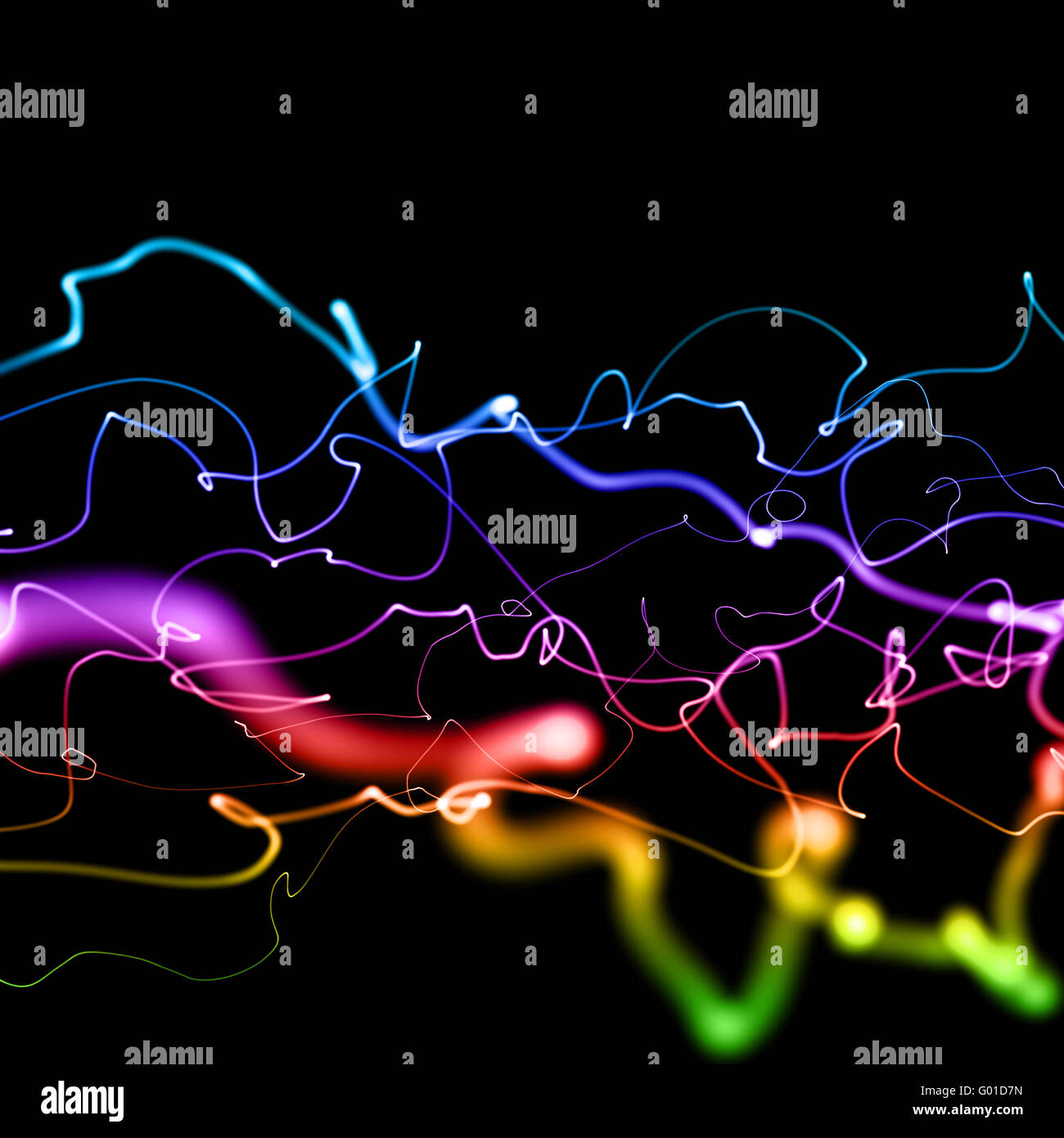 bright colorful neon lines background in perspecti Stock Photo - Alamy