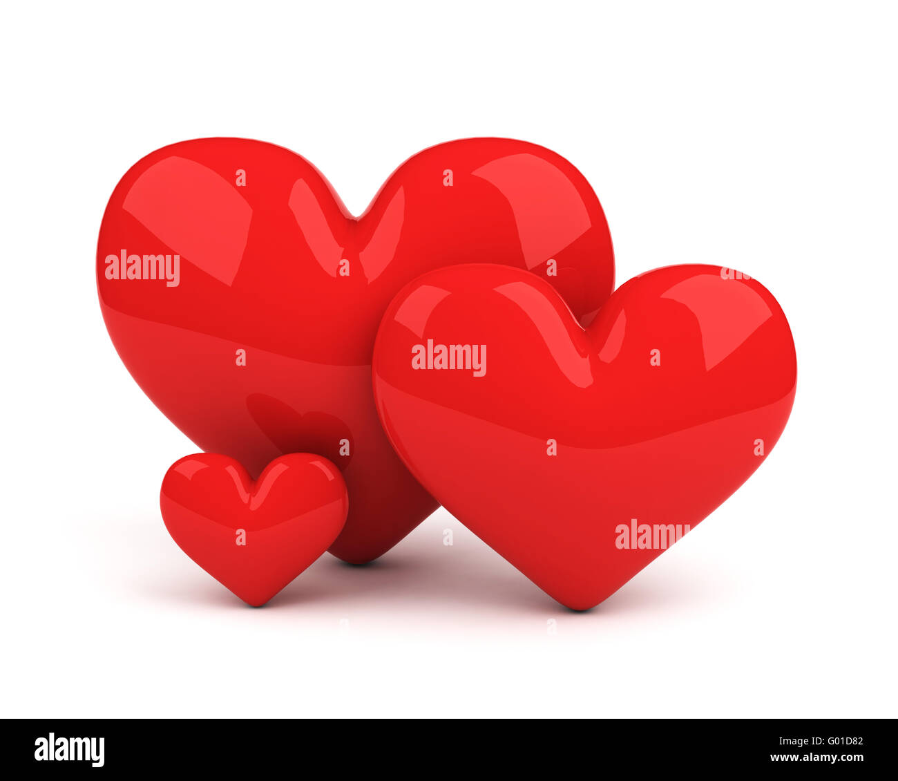Three red hearts hi-res stock photography and images - Alamy