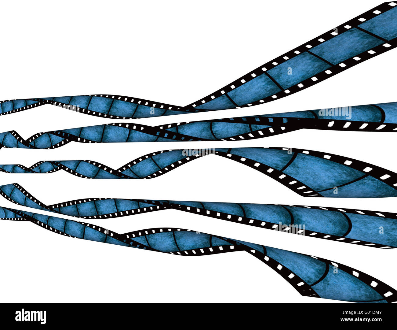 curvy film strips with vintage blue grunge texture Stock Photo - Alamy