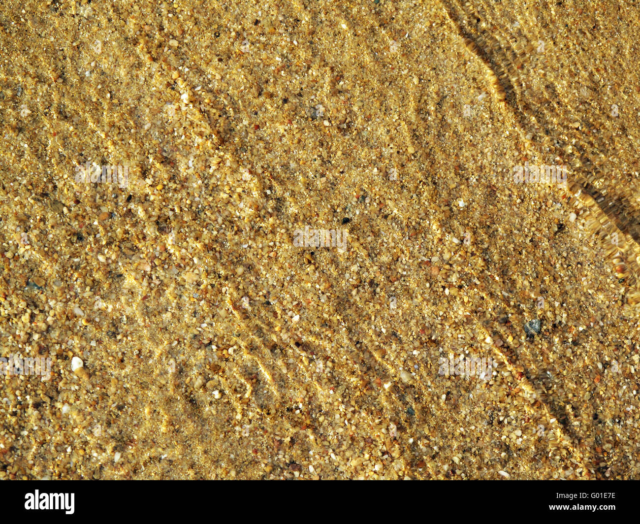Transparent rippled water over beach sand on a sunny day Stock Photo ...
