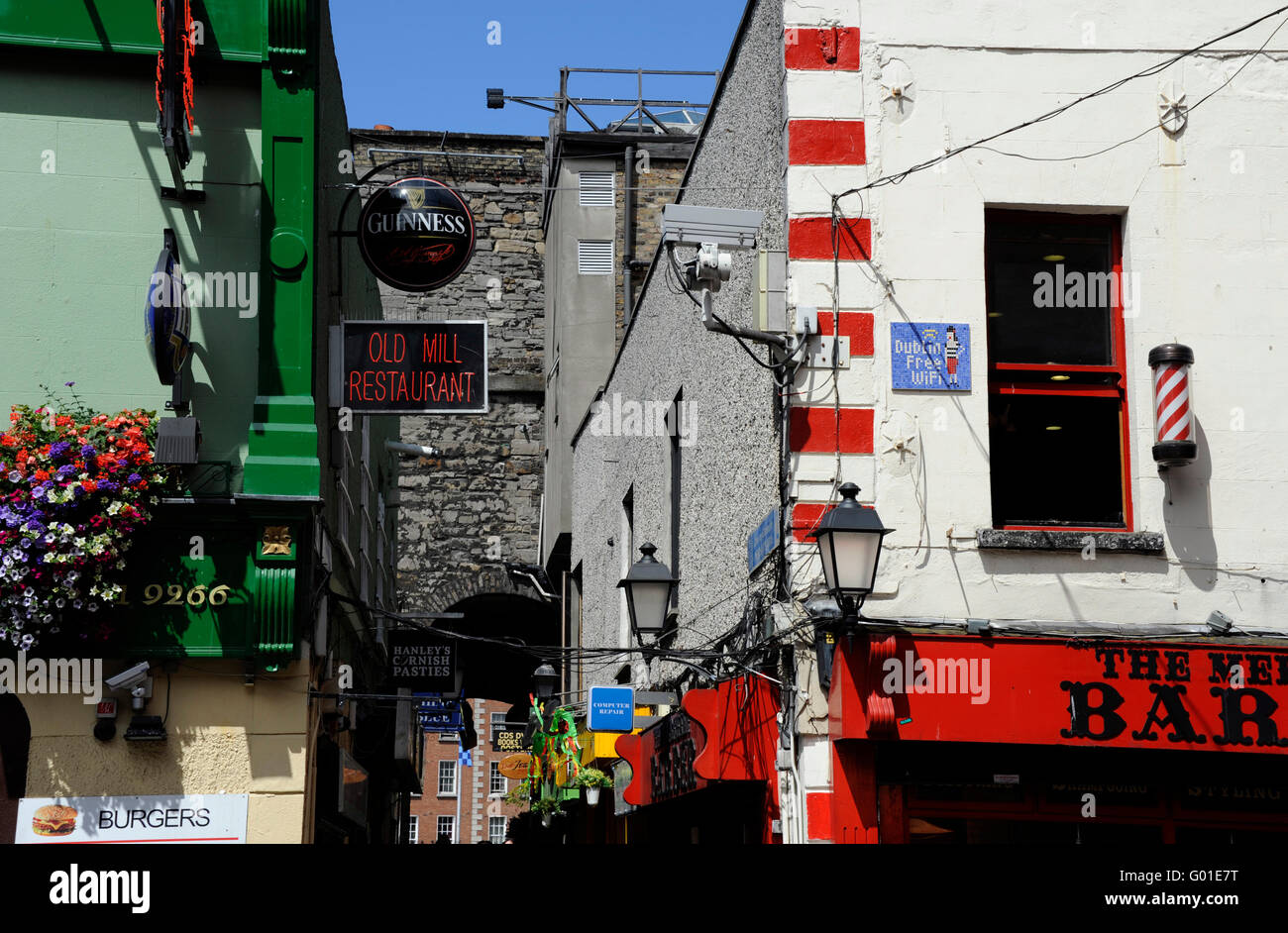 Old Mill restaurant and The Merchant Barber, Temple Bar, Dublin ...