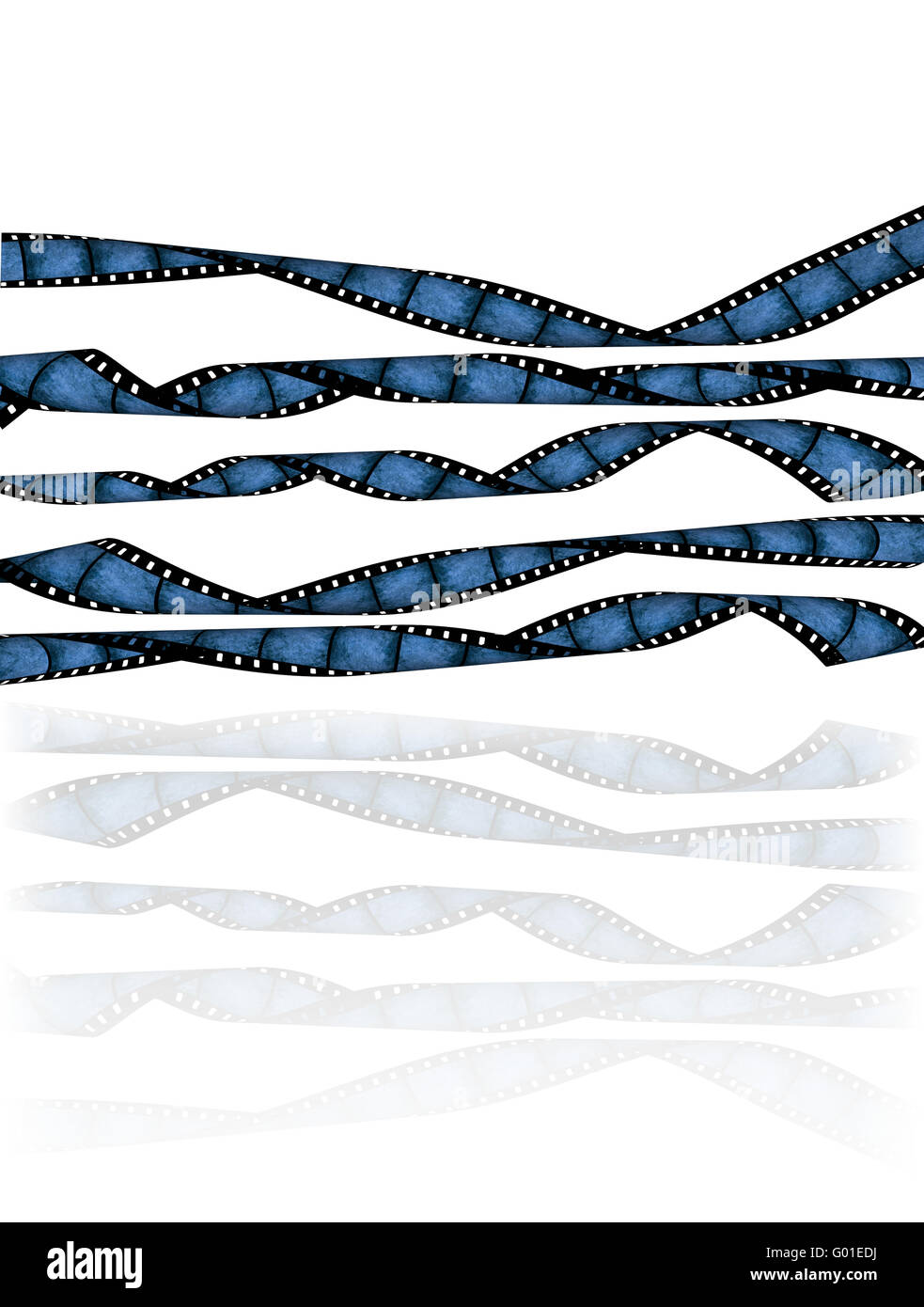 curvy film strips with vintage blue grunge texture Stock Photo - Alamy