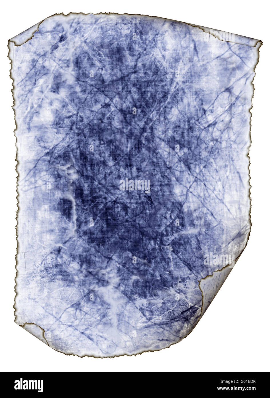 blue antique paper scrolls, texture background isolated on white Stock ...