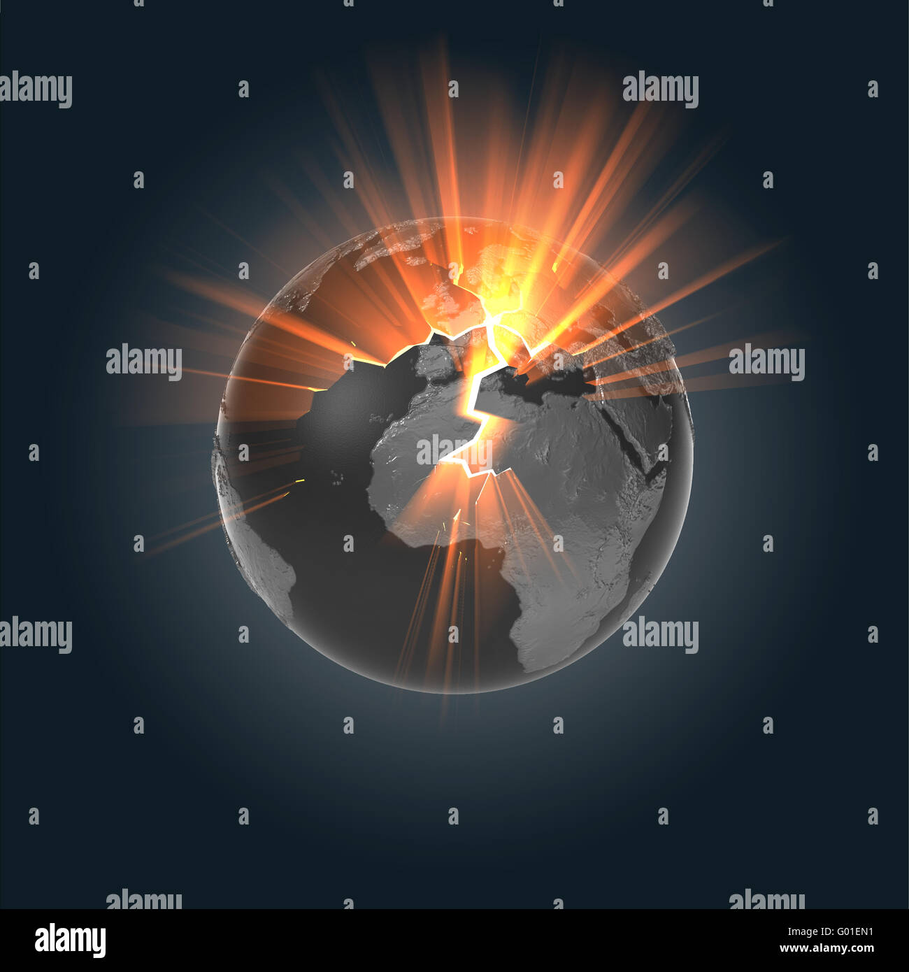 Flames fire earth globe hi-res stock photography and images - Alamy
