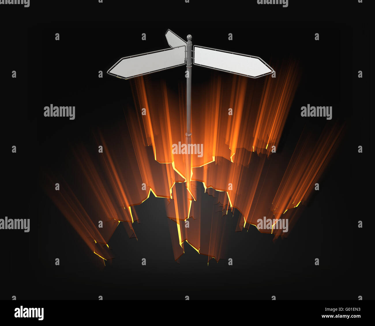 Sign on fire Stock Photo - Alamy