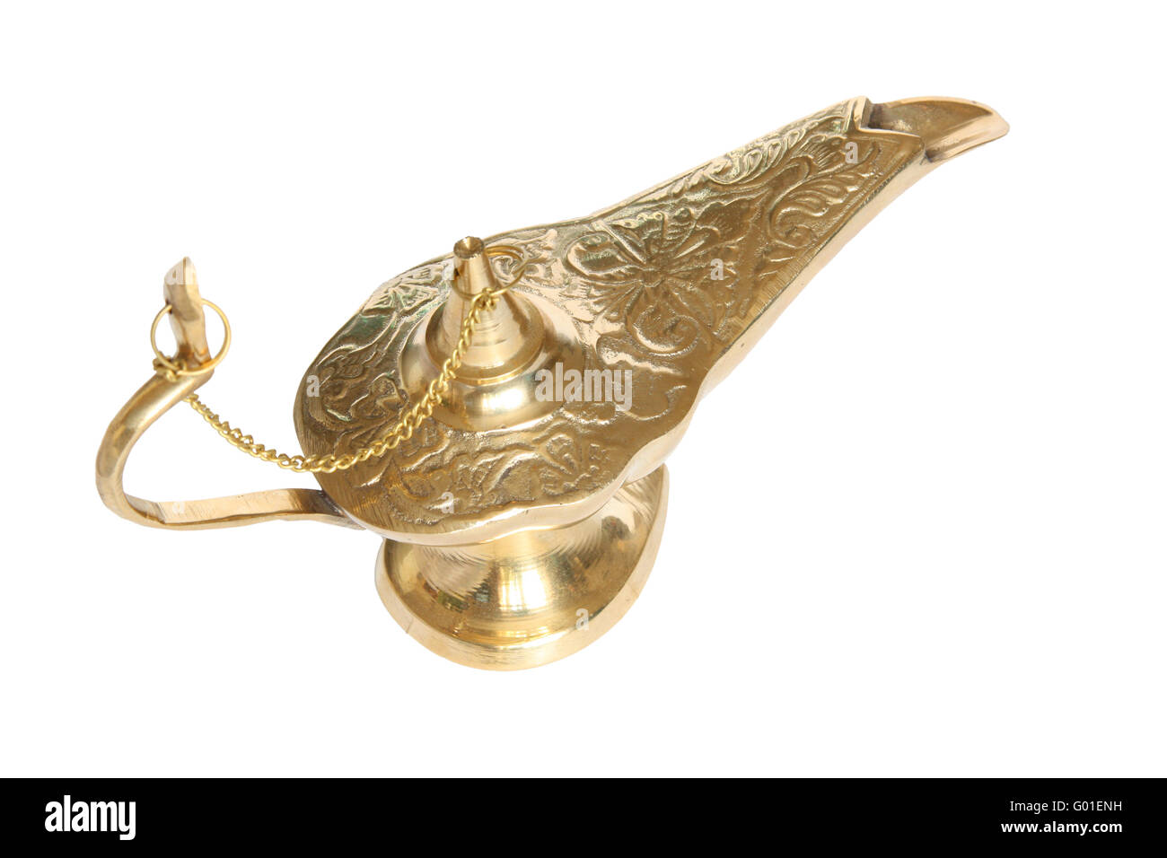 Genie lamp - symbol of the rapid success. Isolated on white Stock Photo ...