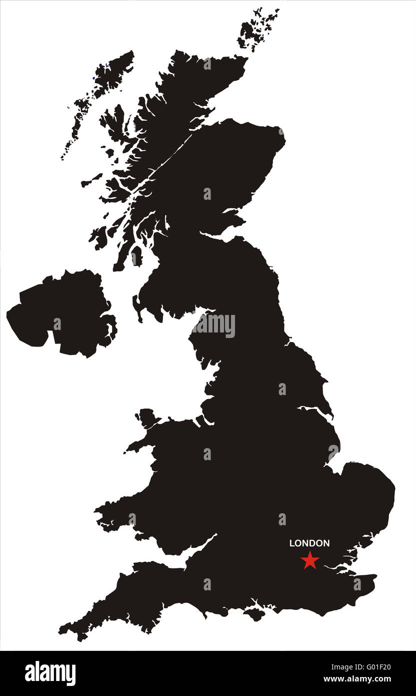 Detailed map of britain hi-res stock photography and images - Alamy