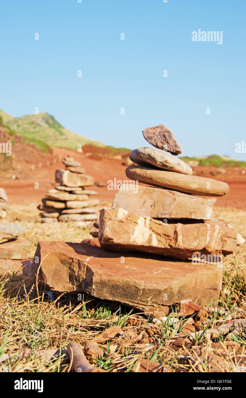 Menorca: red sand on the path to Cala Pregonda, secluded cove with ...