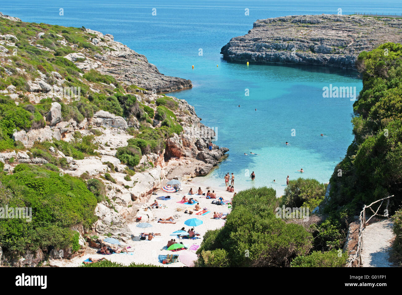 Menorca, Balearic Islands, Spain, Europe: the crystal clear water of ...