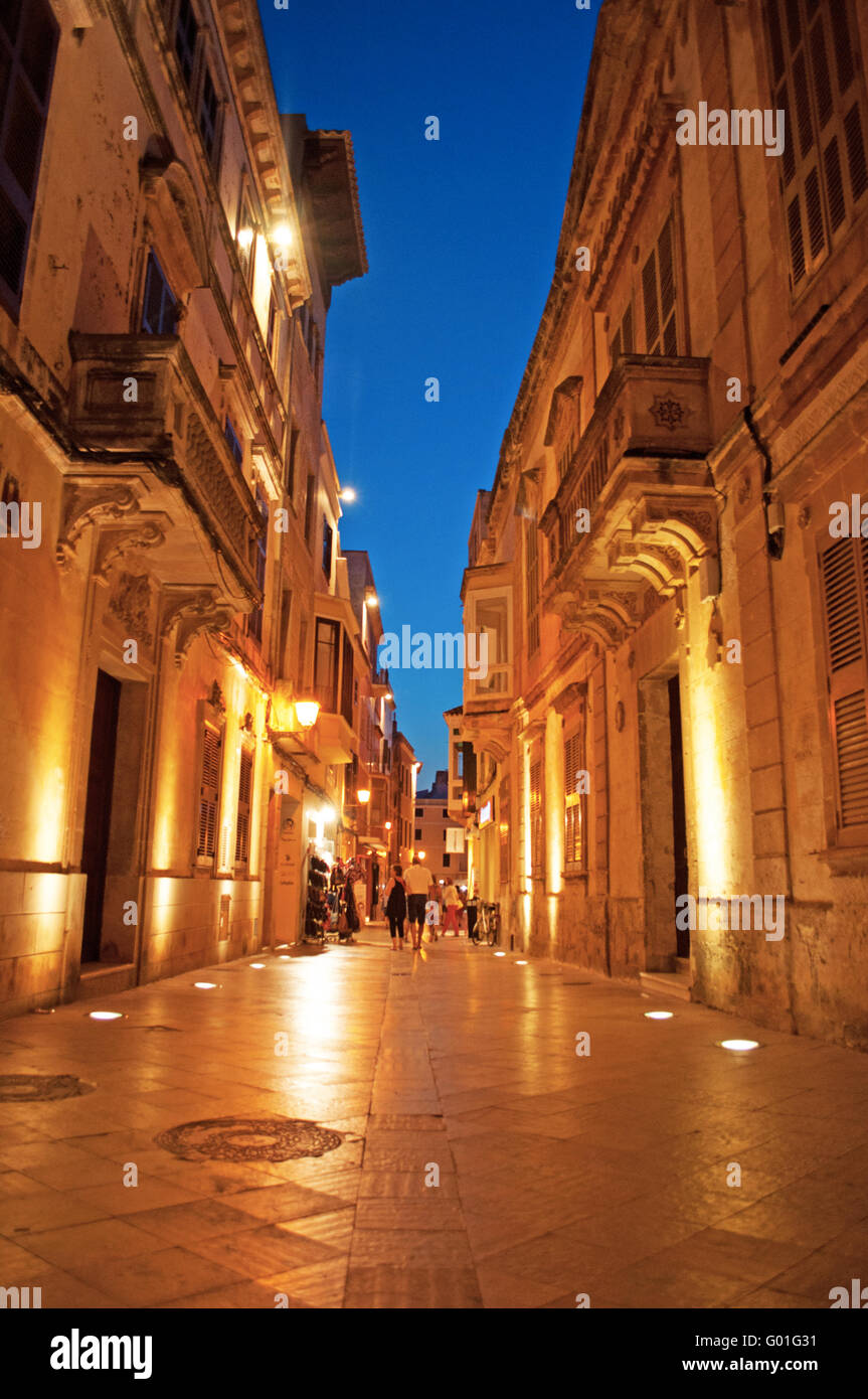 Menorca, Balearic Islands, Spain, Europe: palaces in the streets of ...