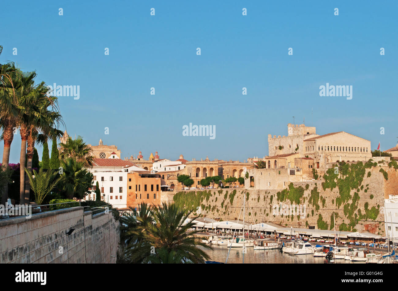 Menorca, Balearic Islands, Spain, Europe: skyline and panoramic view of ...