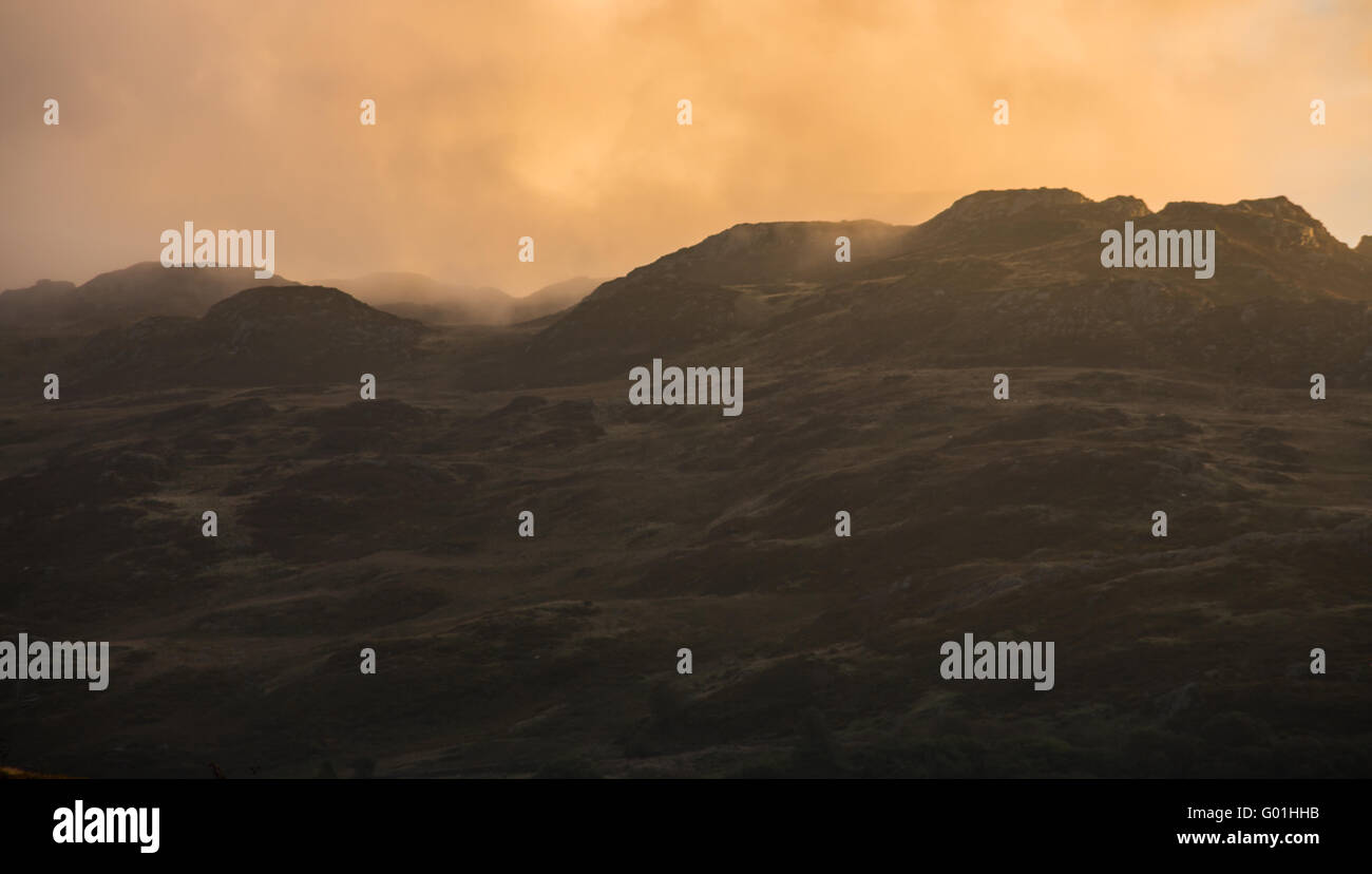 Dark and moody landscape with barren terrain Stock Photo - Alamy