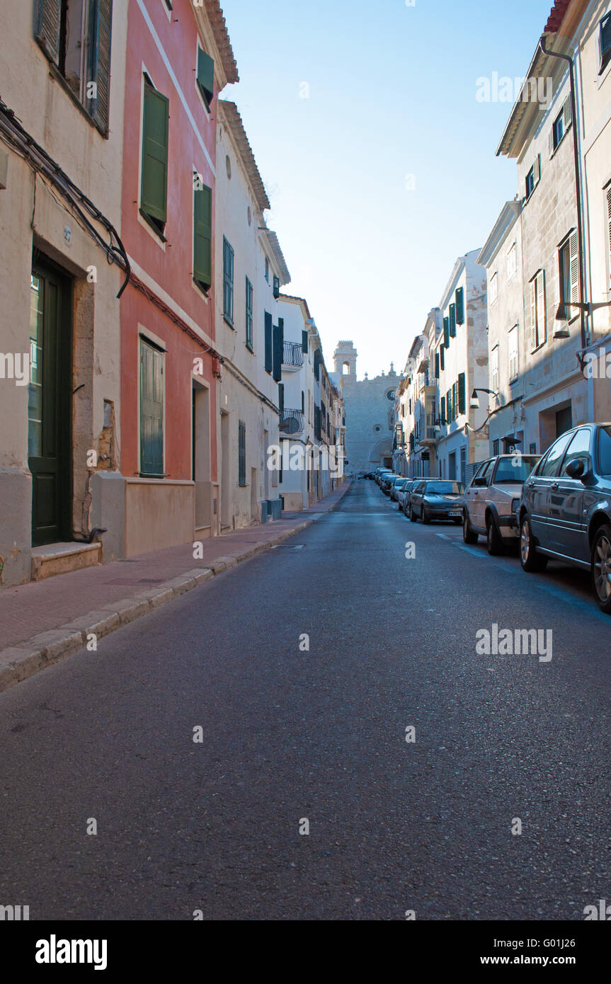 Menorca, Balearic Islands, Spain: the streets of Mahon Stock Photo - Alamy