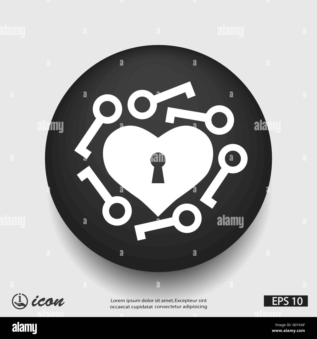 Heart lock silhouette Black and White Stock Photos & Images - Alamy