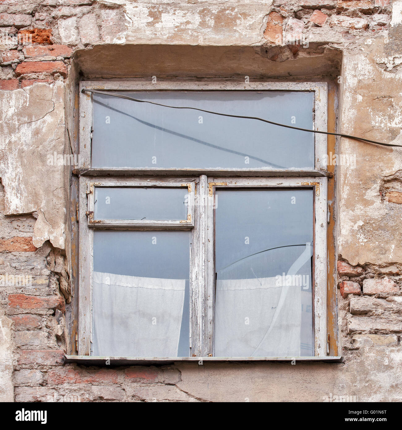 Old wall with window Stock Photo - Alamy