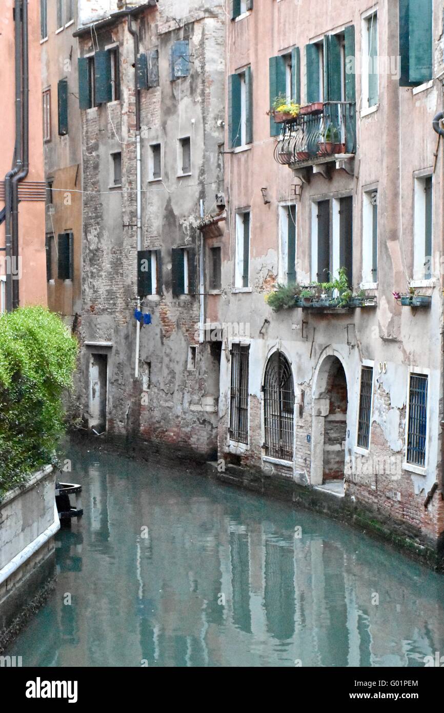 Venice, Italy waterway canals for gondola and small boats Stock Photo ...
