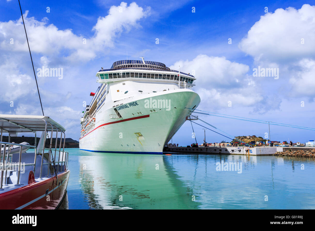 Cruise ship 'Carnival Pride' moored in St John's Deep Water Harbour ...