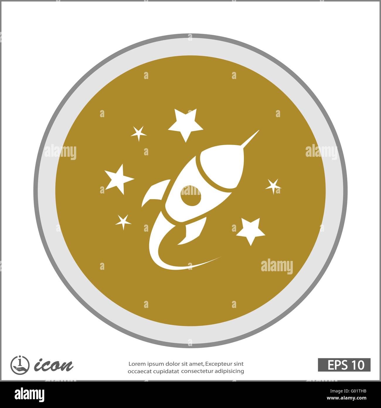 Launch rocket button icon concept hi-res stock photography and images ...