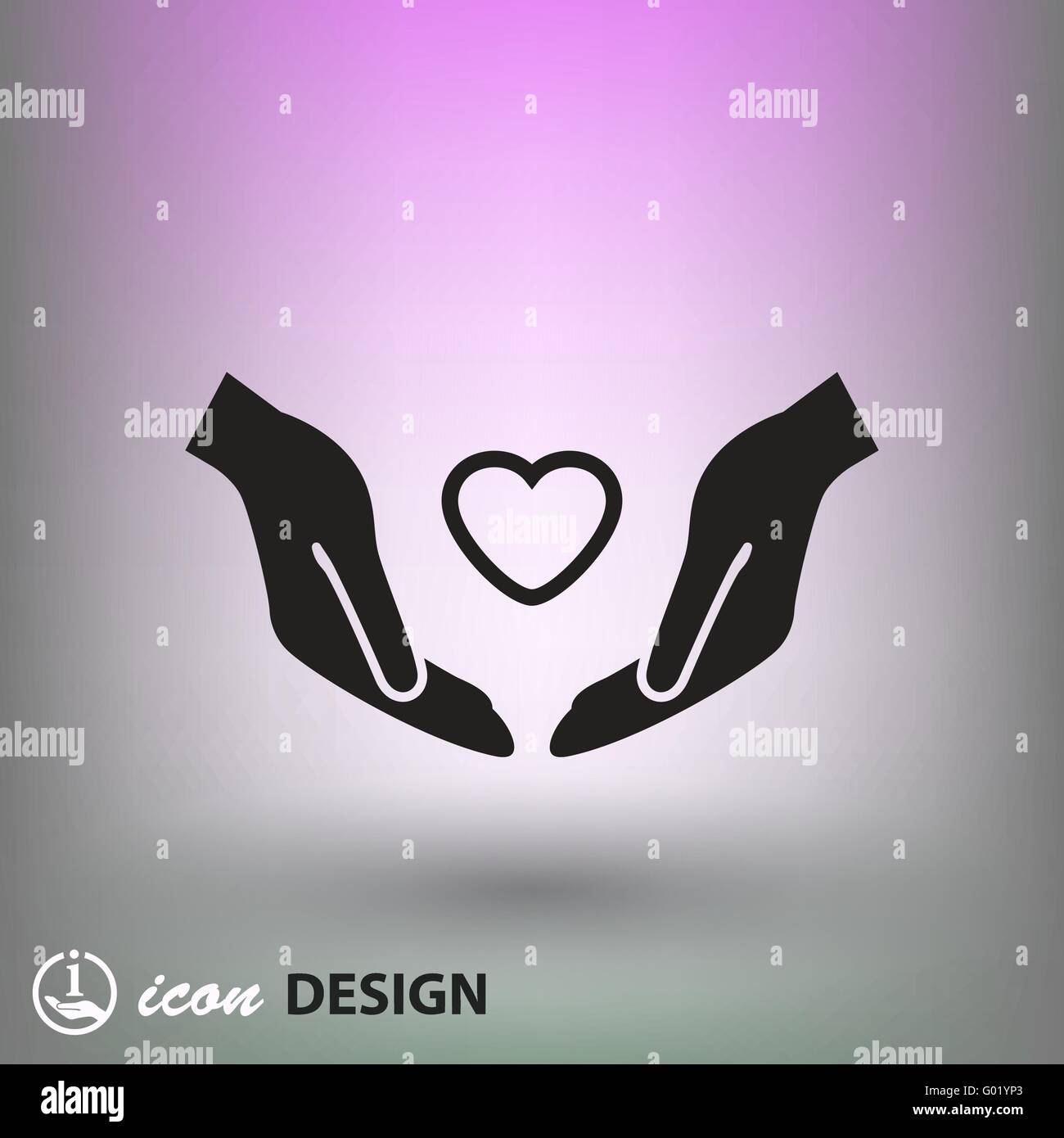 Pictograph of heart in hand Stock Vector Image & Art - Alamy