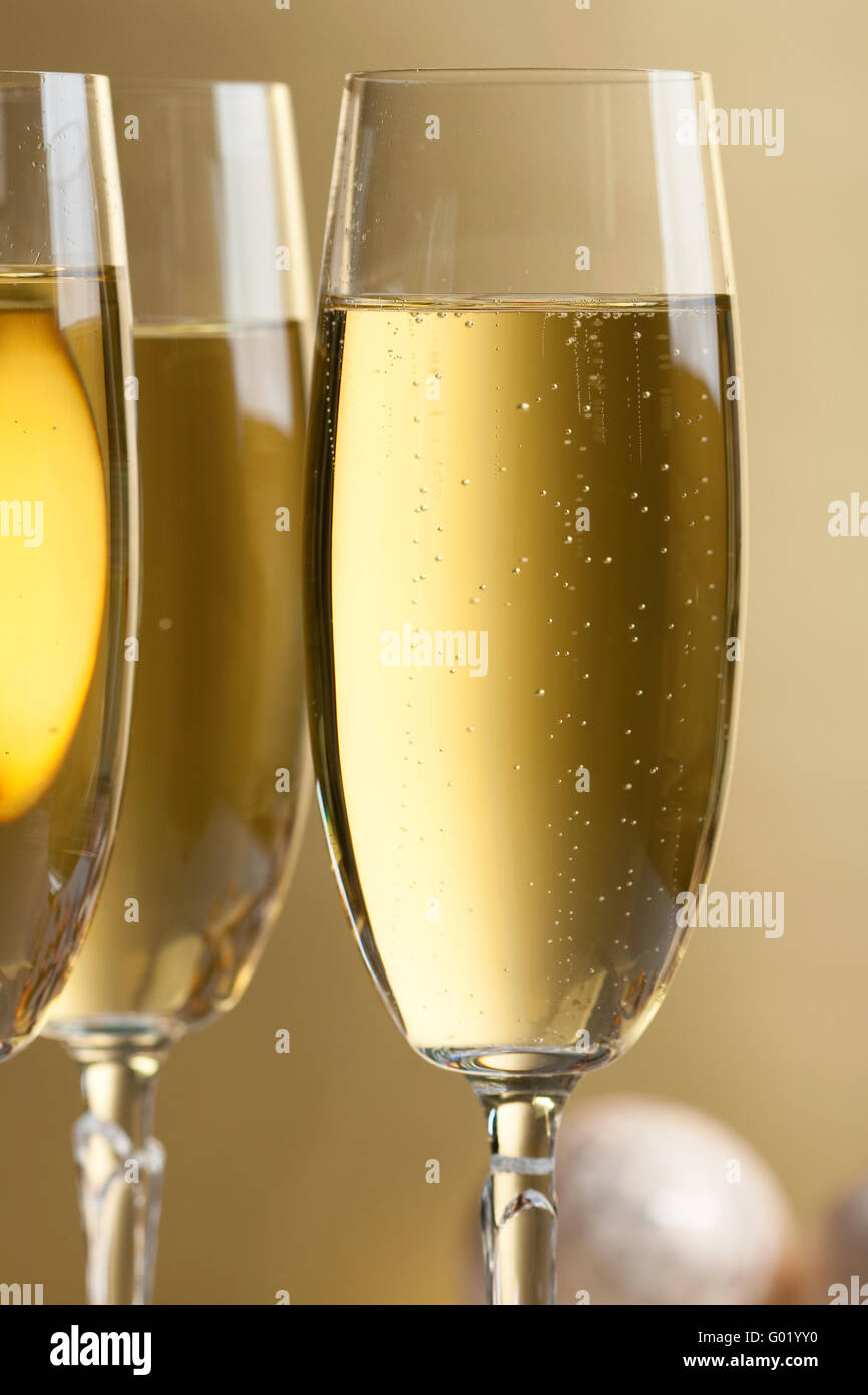 three glasses of champagne Stock Photo - Alamy