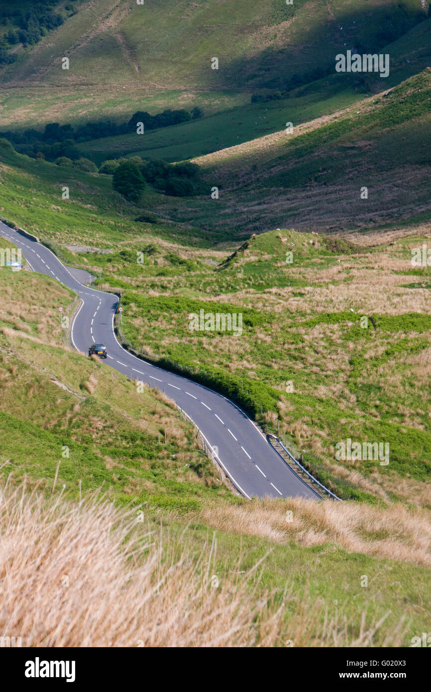 Bwlch yr Oerddrws A470 mountain pass road between Dinas Mawddwy and ...