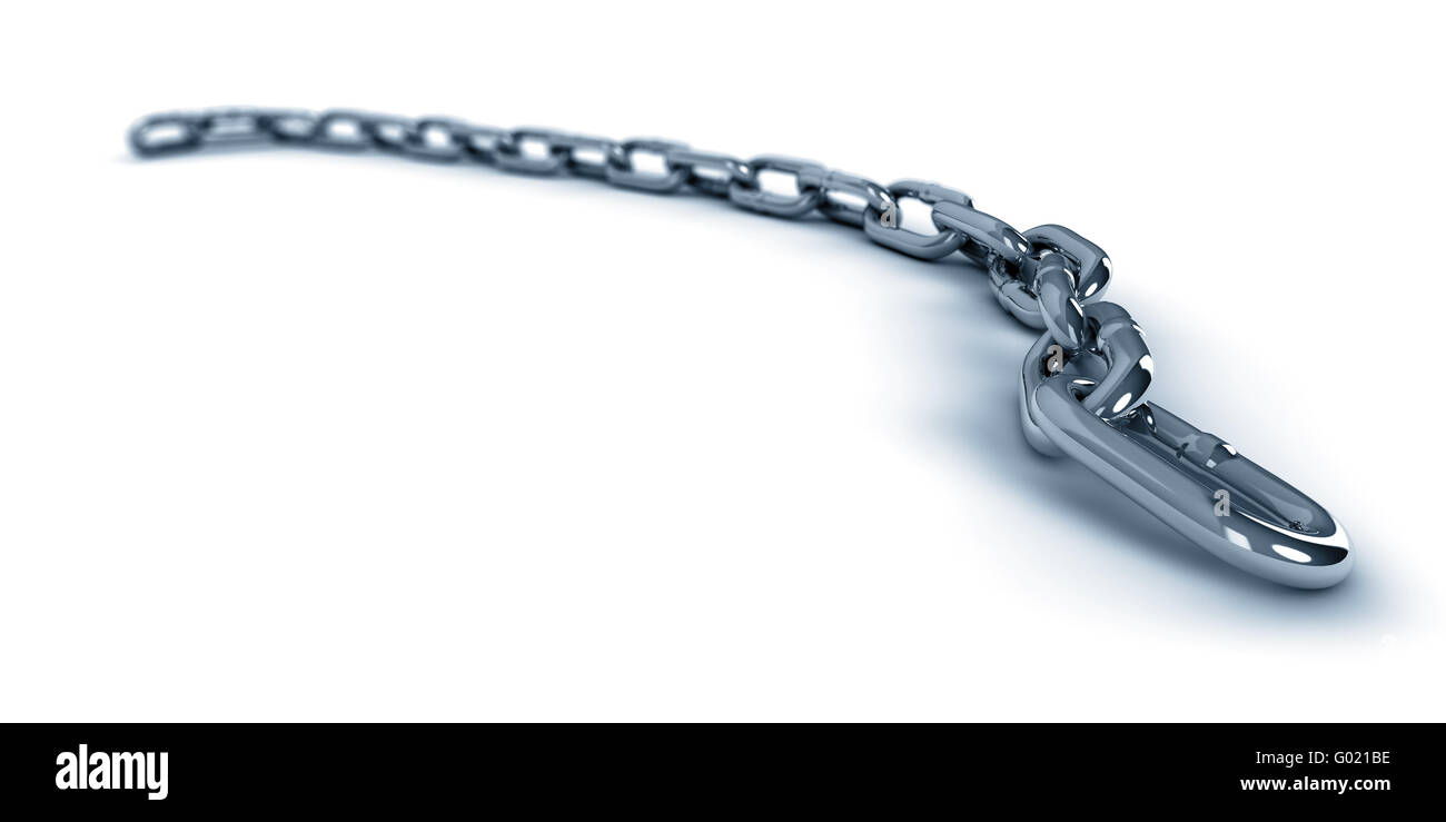 A 3d metal chain isolated on white background Stock Photo - Alamy