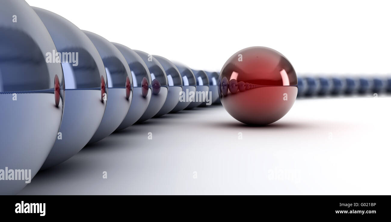 A ring of blue with one red ball Stock Photo - Alamy