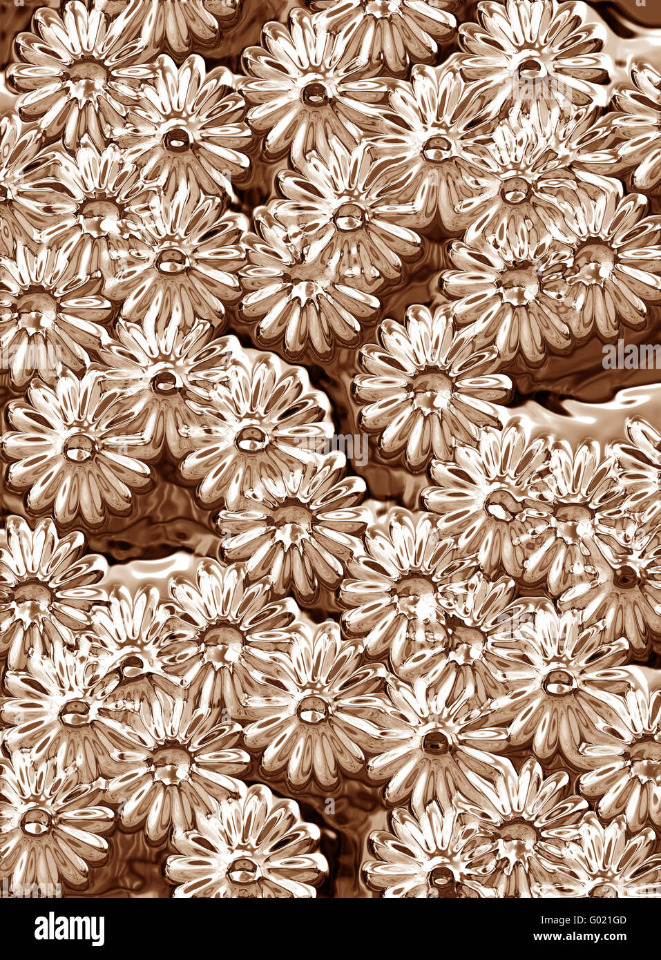 sepia brown 3d texture of abstract grunge flower shapes Stock Photo - Alamy